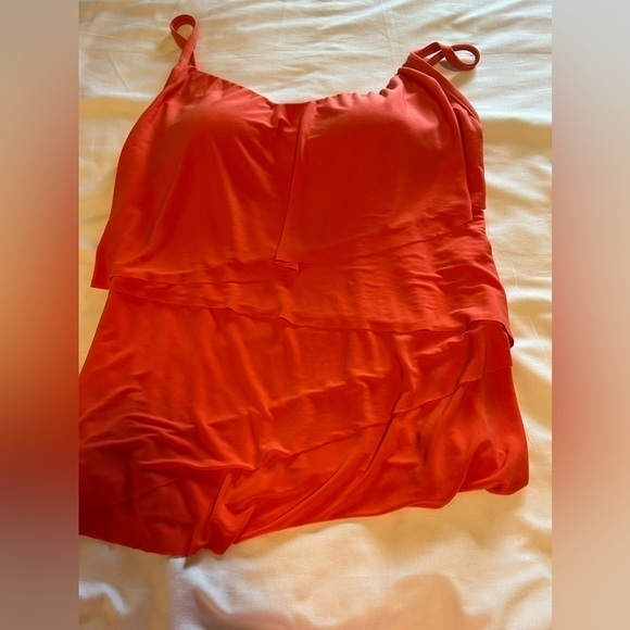 Magicsuit | Swim | Magic Suit Orange Tiered Tankini Top Sz 2 | Poshmark